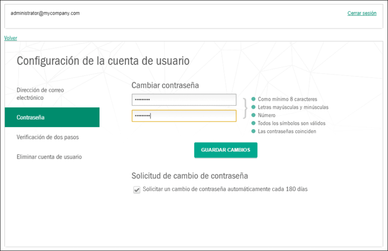 Contraseña: Importancia de escribirla y confirmarla correctamente.
